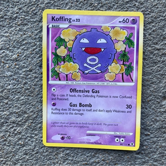 Poketo | Toys | Koffing Trading Card Purple And Yellow | Poshmark